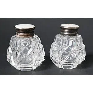 Dining | 2 Sets Of Cut Crystal Salt And Pepper Shakers Sterling Mother ...